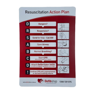 Resuscitation Action Plan DRSABCD Laminated Wall Poster - A4