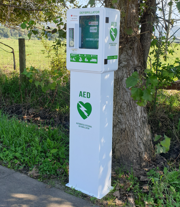 Defibshop Outdoor AED Cabinet & Stand Combo (CAB1-DFS-SET)