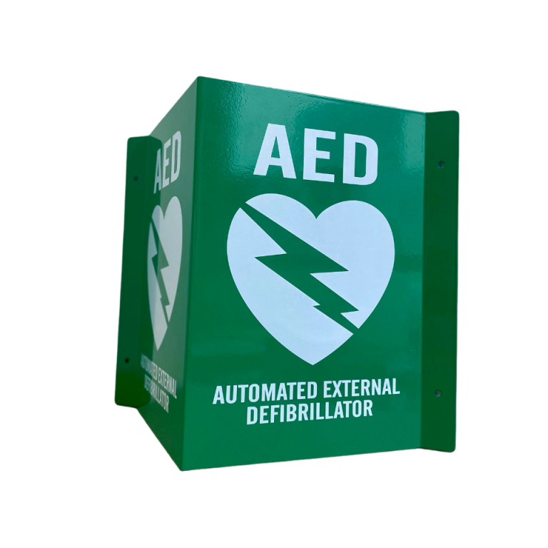 AED 3D Green Metal Wall Sign – Large 30 x 21cm - Defibshop