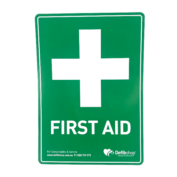 FIRST AID Laminated Sign - A4 (SIGN24-DFS) - Defibshop